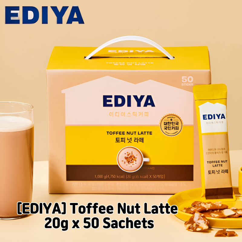 [EDIYA] Toffee Nut Latte 20g x 50 Sachets | Shopee Singapore