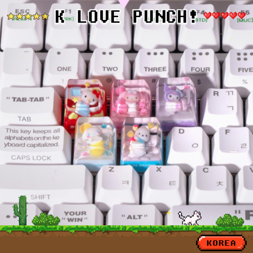 Royche Sanrio Resin Keycap for Mechanical Keyboard (5type) | Hello ...