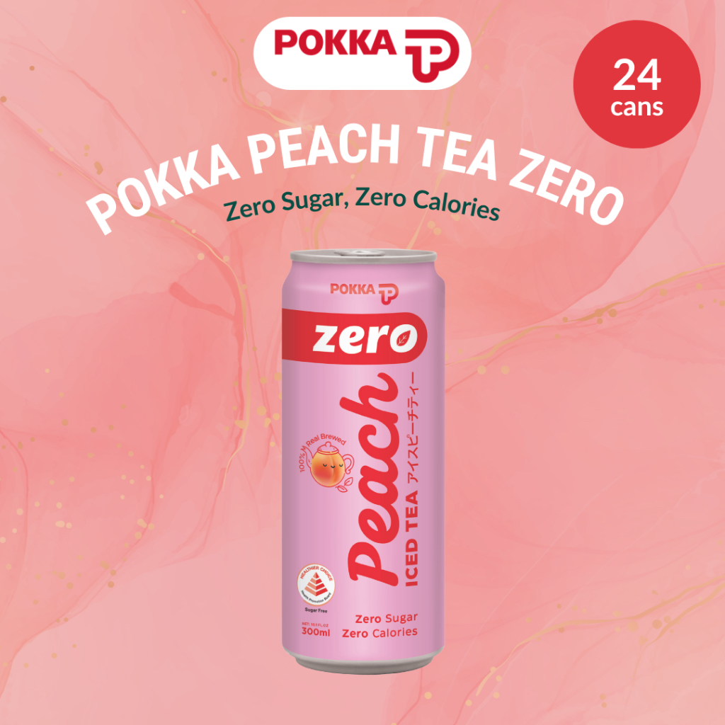 Pokka Peach Tea Zero (Sugar Free) (24 x 300ml) | Shopee Singapore