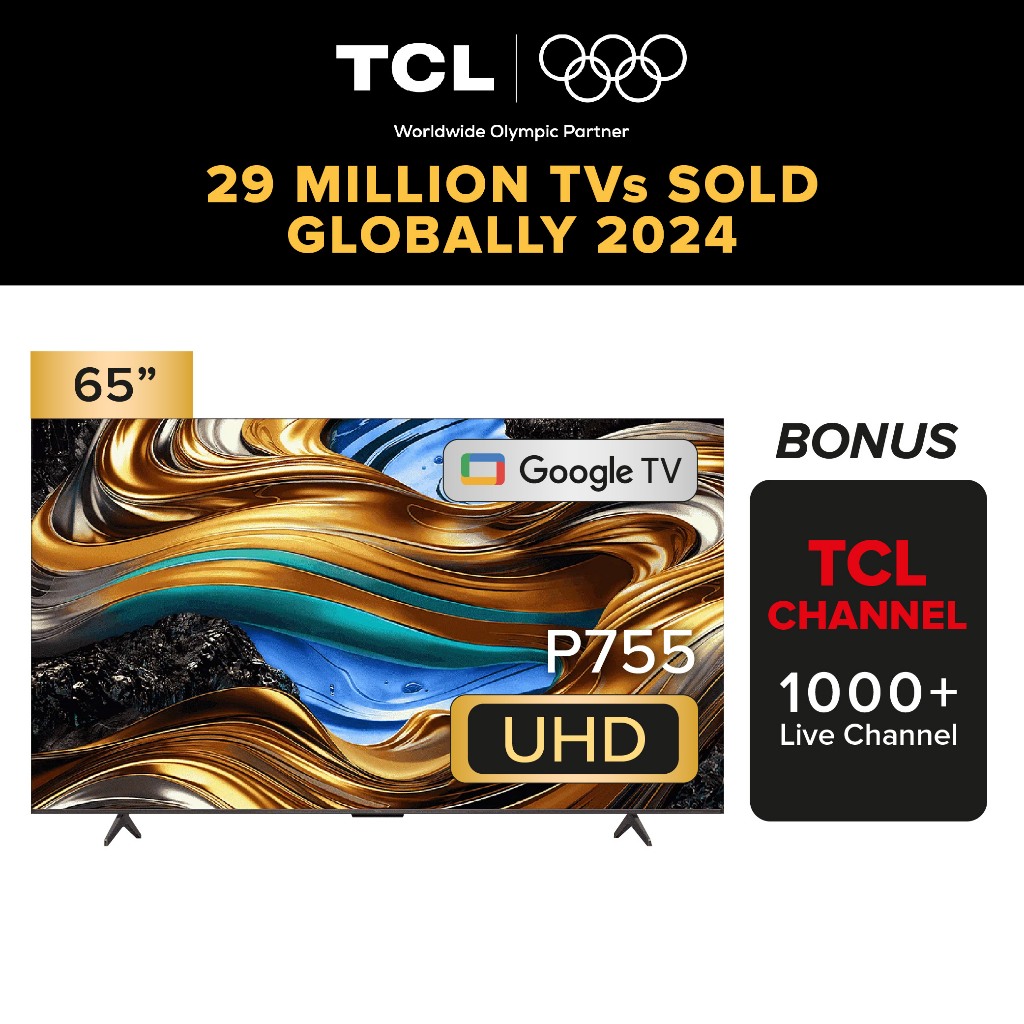TCL P755 AI Smart TV Eye Care Version 4K TV 65 inch | Google TV | HDR10 ...