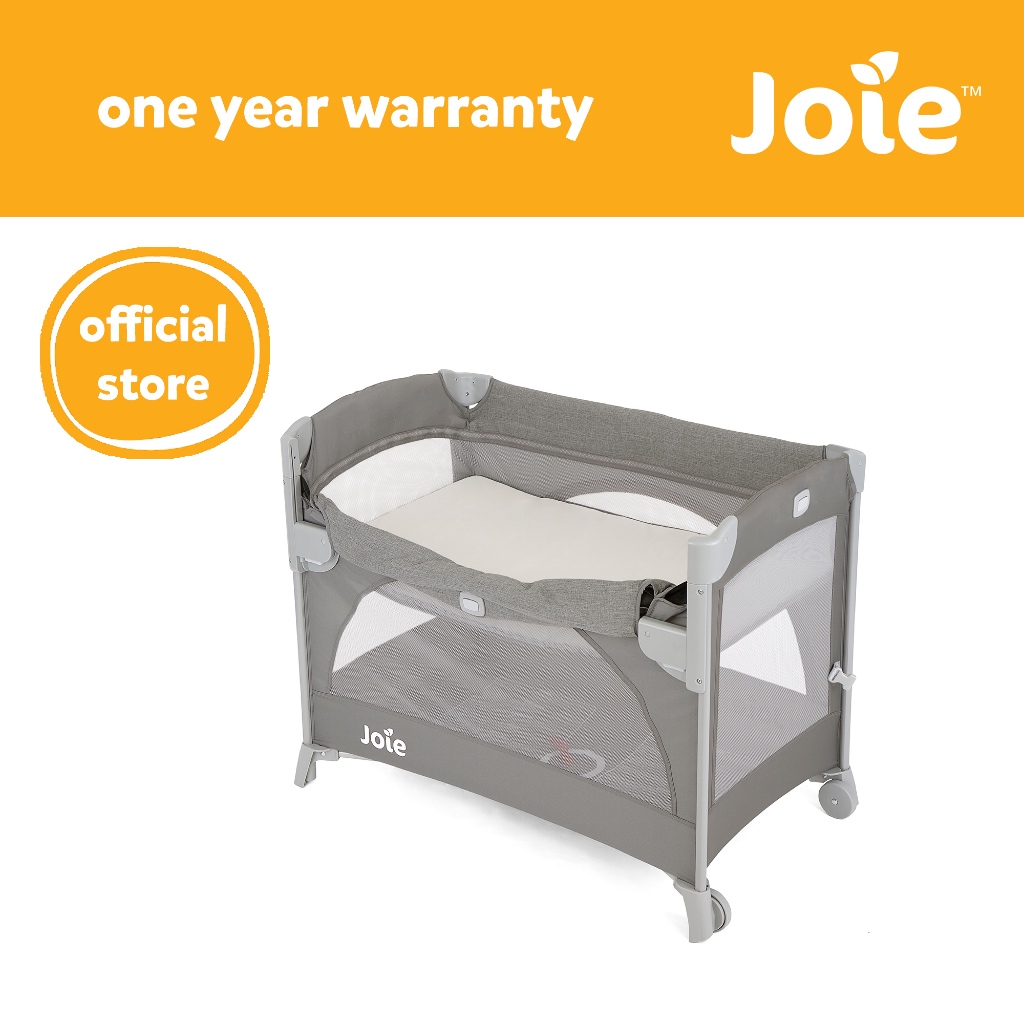 Joie Kubbie Sleep Bedside Crib Dropside Travel Cot | Shopee Singapore