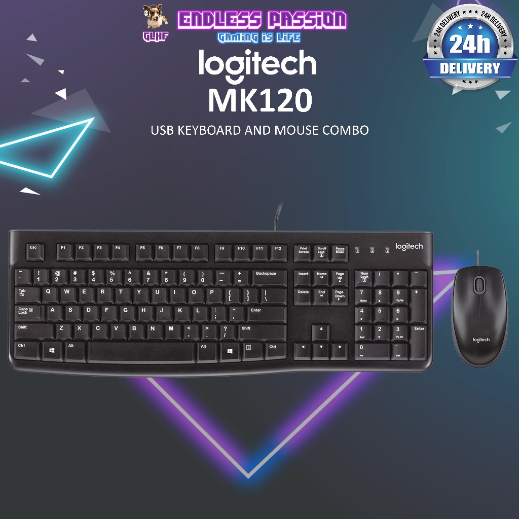 Logitech Mk120 Corded Keyboard And Mouse Combo Shopee Singapore