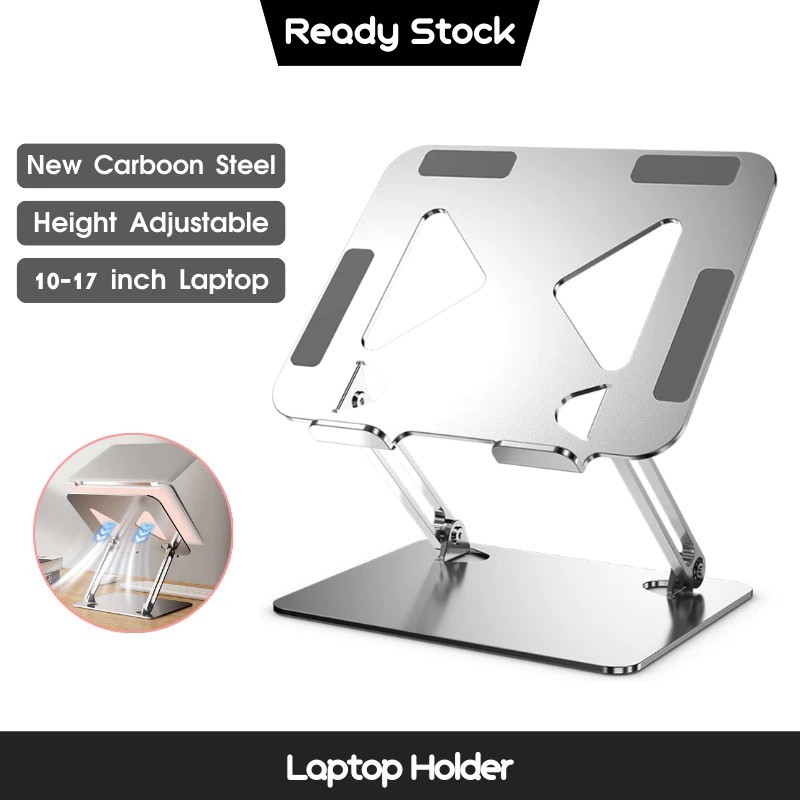 Pendirian komputer riba dengan pelbagai sudut laras komputer riba sejuk ...