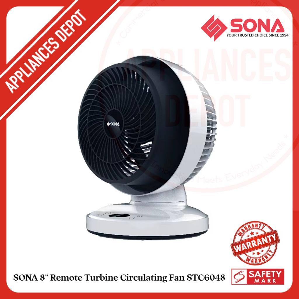 SONA 8” Remote Turbine Circulating Fan (Desk/Floor Fan) STC 6048 ...