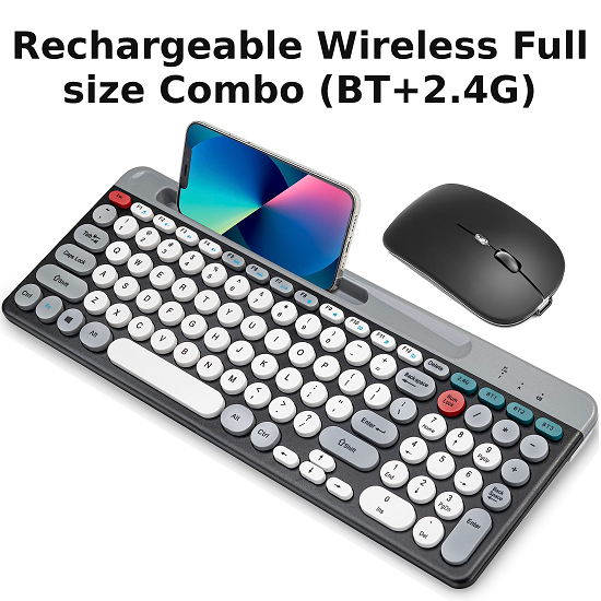 Bluetooth Rechargeable Keyboard - Multi-Device Switch typing between ...