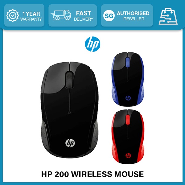HP 200 Wireless Mouse (Black/ Empress Red/ Morning Blue) | Shopee Singapore