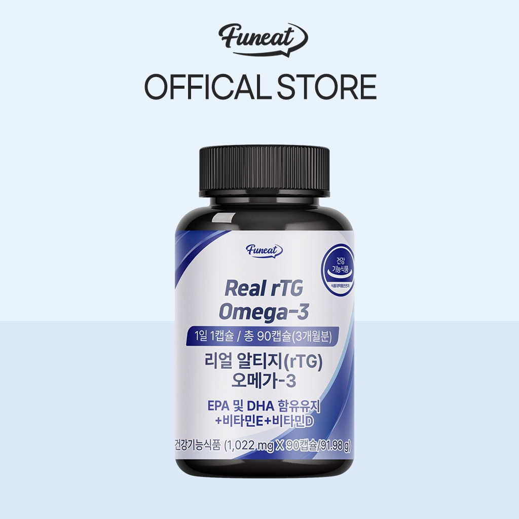 Funeat Real rTG Omega 3 Fish Oil(1,022mg x 90 caps) - EPA DHA Blood ...