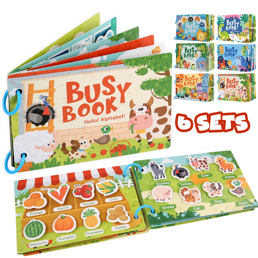 Preschool Quiet Busy Book for Toddlers 3+ Early Educational Velcro ...