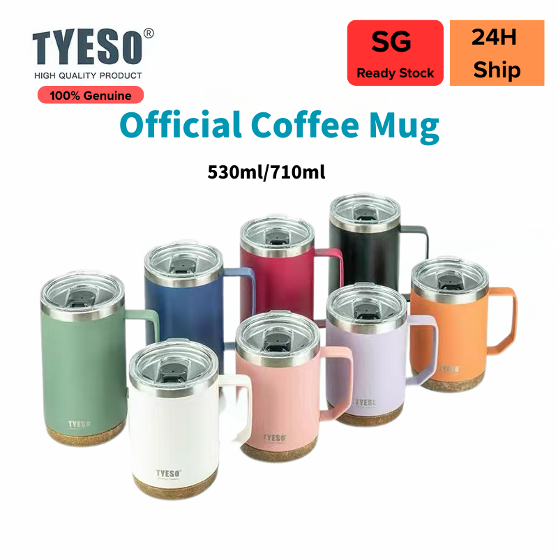 TYESO 304 Stainless Steel Coffee Mug 530ml/710ml – Thermal Gift Cup with Handle Teacher's Day ...