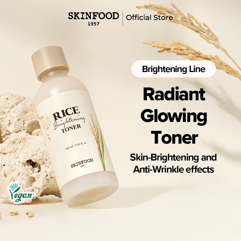 [SKINFOOD Official] Rice Brightening Toner 160ml / Radiant glow / Pore ...