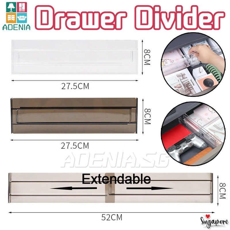 【SG】Adjustable Drawer Divider Extendable Drawer Partition Wardrobe ...