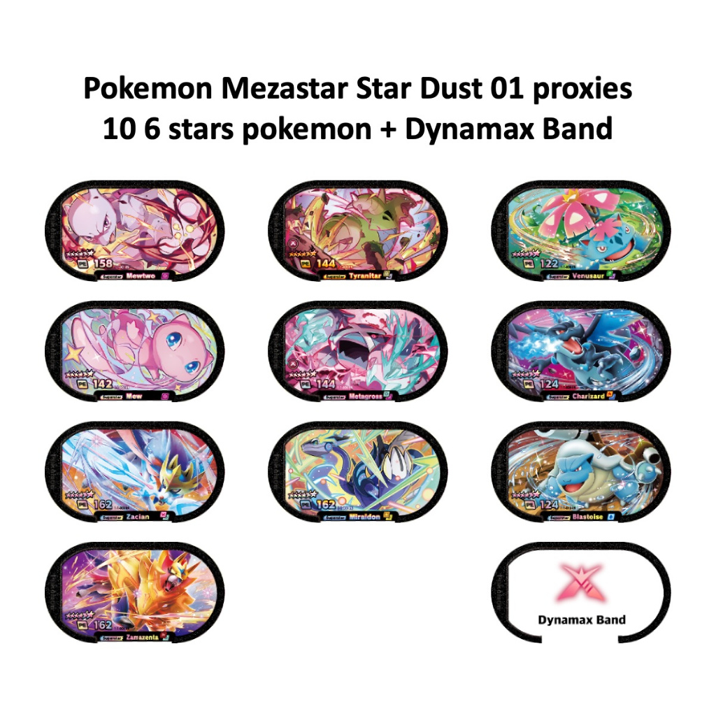 Pokemon Mezastar Proxy SG Star Dust StarDust 1 6 stars set Dynamax Band ...