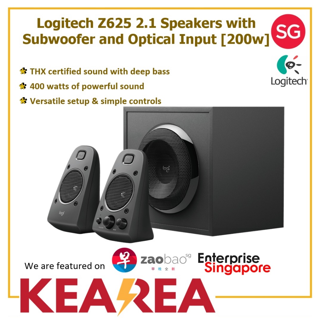 Logitech Z625 2.1 Speakers with Subwoofer and Optical Input [200w] (1 ...