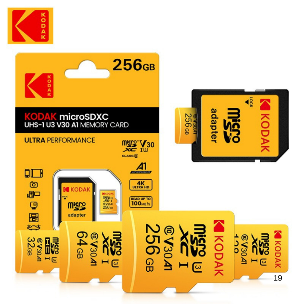 KODAK MicroSD Card with Card Reader 32GB/64GB/128GB/256GB 100MB/s ...