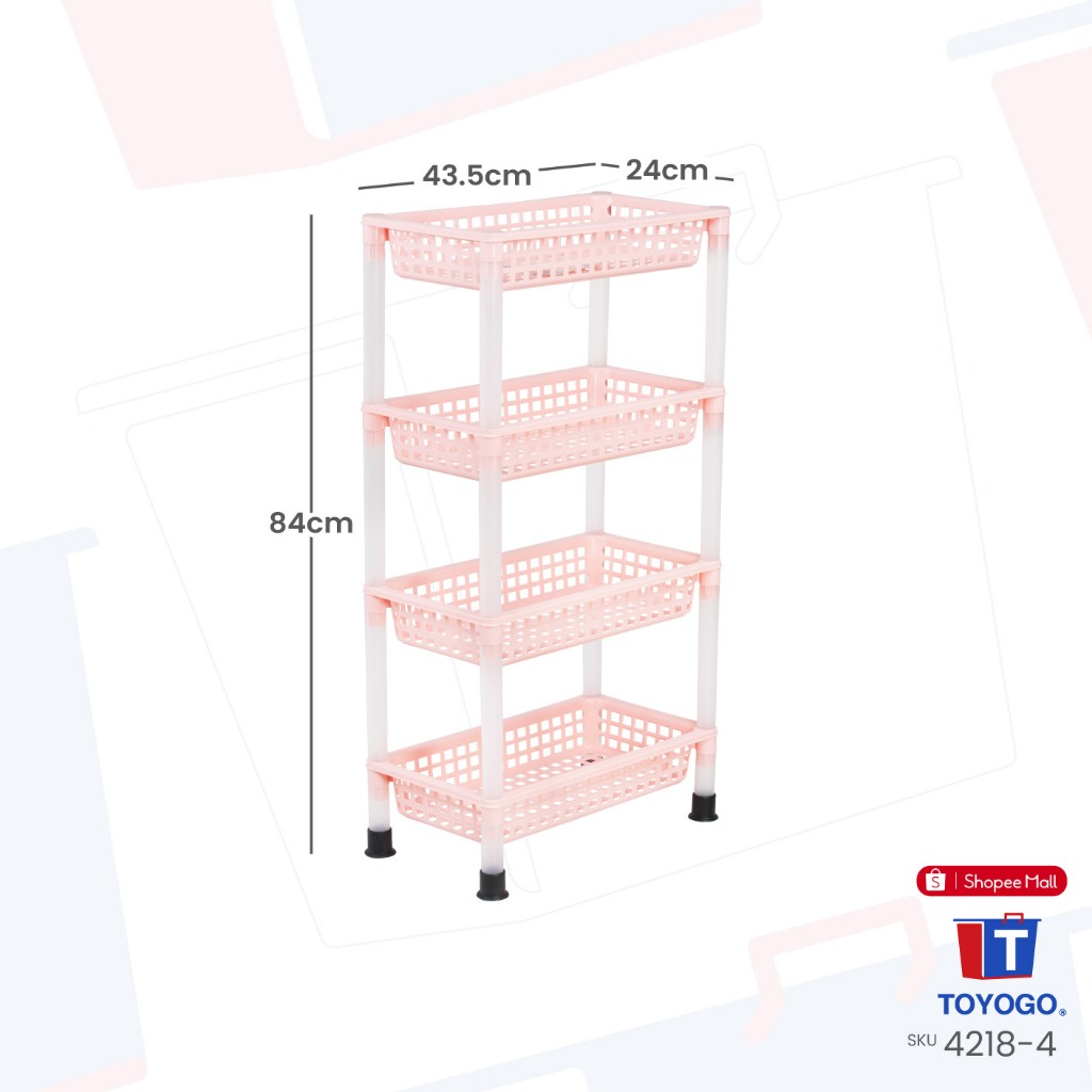 TOYOGO 4-Tier Plastic Multipurpose Rack (4218-4) | Shopee Singapore