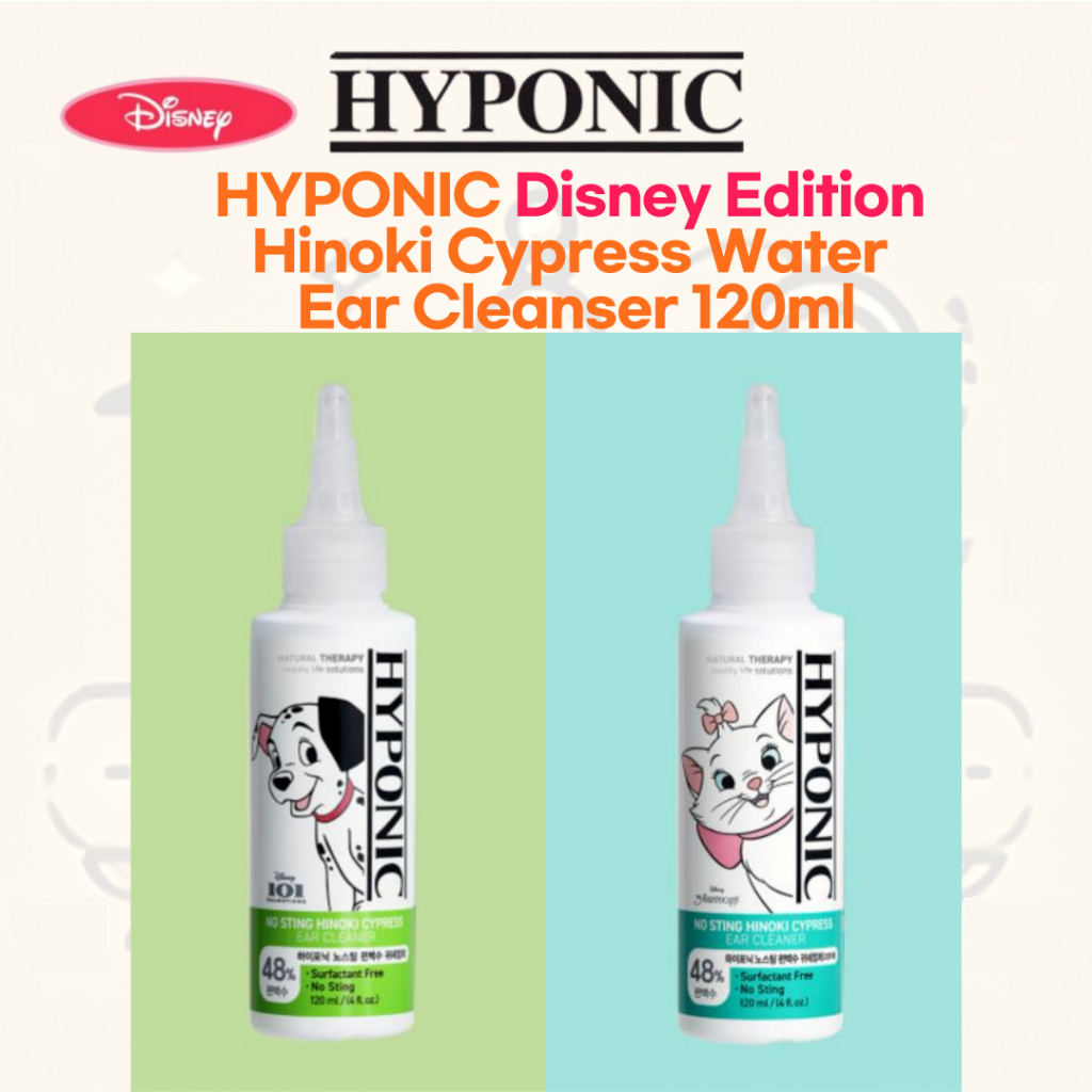 Disney Edition Hyponic Hinoki Cypress Pet Ear Cleanser 120ml, Otitis ...