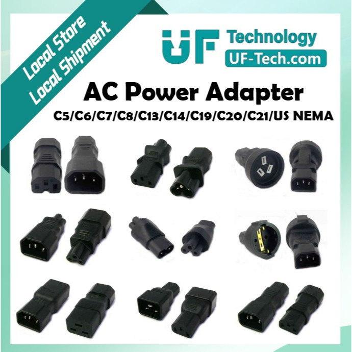 UFTECH AC Power Adapter Connector Plug/Jack C5/C6/C7/C8/C13/C14/C19/C20 ...