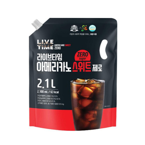 [GS25] LI.V.E TIME AMERICANO SWEET ZERO 2.1L 라이브타임 아메리카노 스위트 제로 | Shopee Singapore