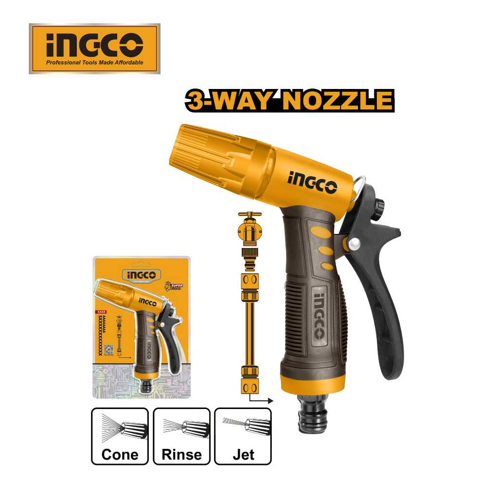 INGCO 3-Way Plastic trigger nozzle HWSG032 | Shopee Singapore