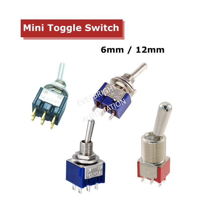 6mm 12mm 3 Pin 6 Pin SPDT DPDT On-On Miniature Mini Toggle Switch MTS ...