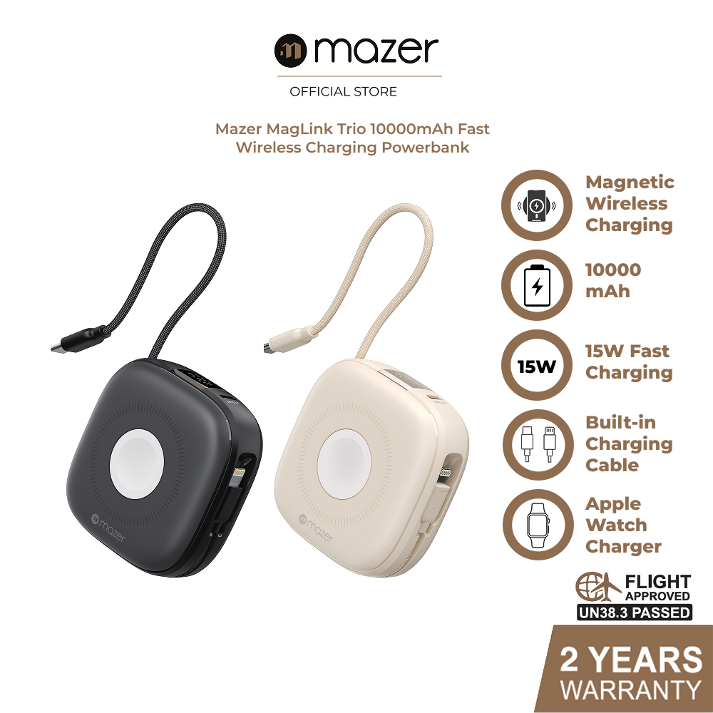 Mazer Powerbank MagLink Trio 10000mAh Magnetic Fast Charging Power bank ...