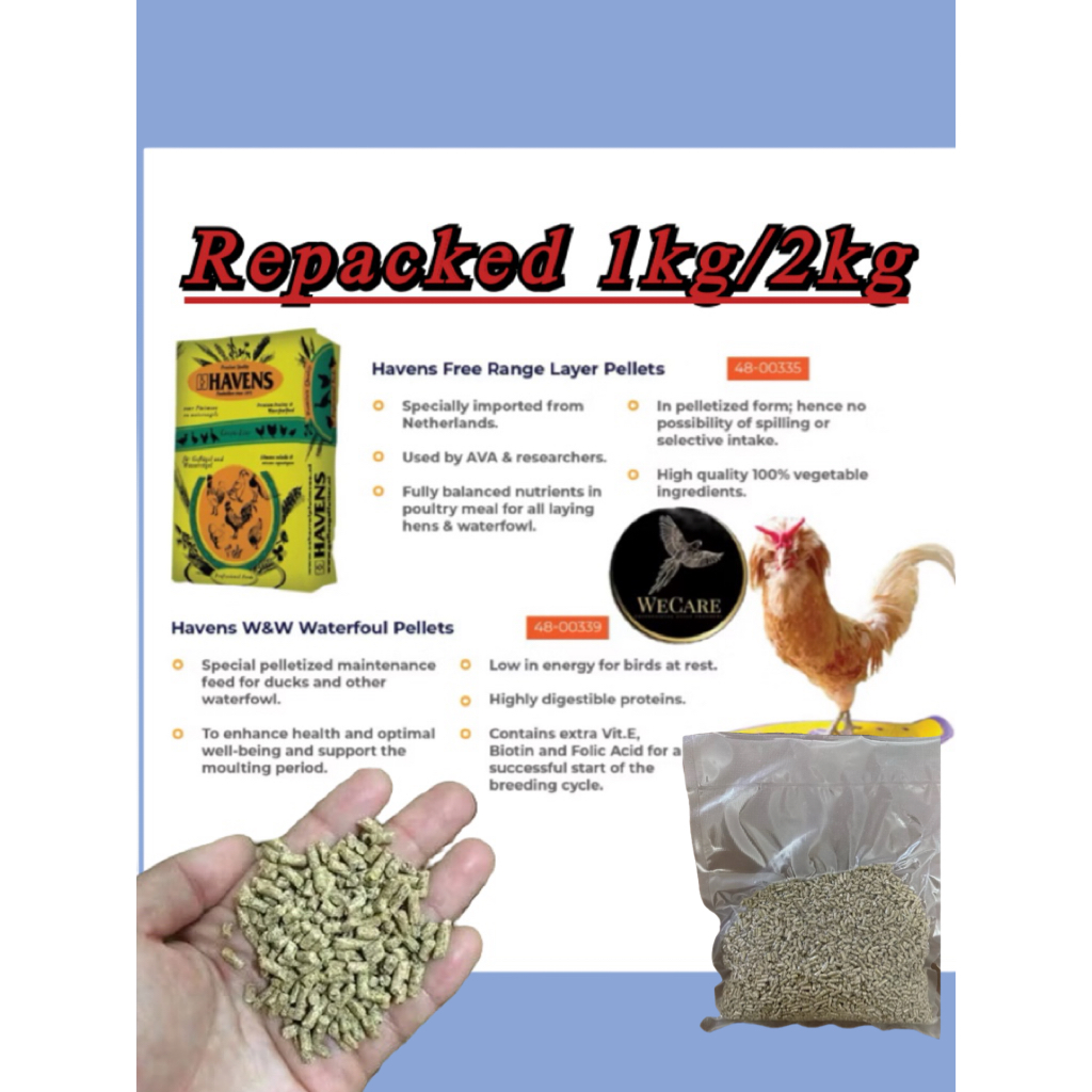 HAVENS Free Range Layer Pellets chicken feed 1kg (repacked) | Shopee ...