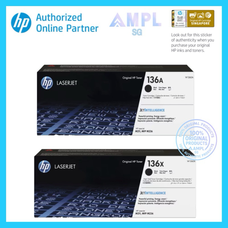 Genuine HP 136A | HP 136X Black Original LaserJet Toner Cartridge for ...