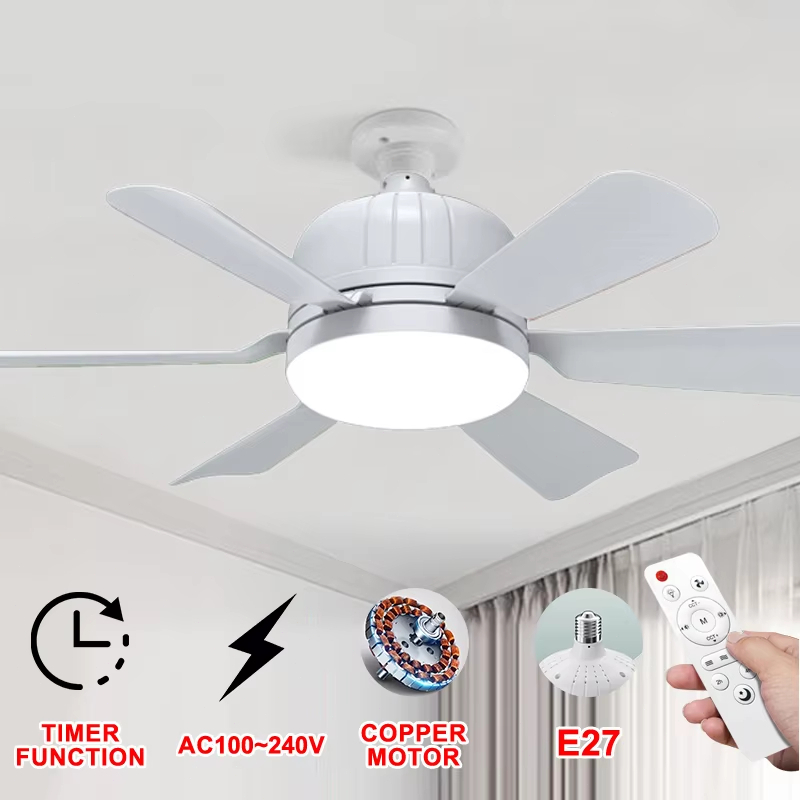 40W Fan Light With Smart Remote Control Ceiling Light Fan Led Bulb E27 ...