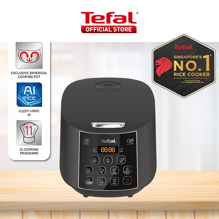 Tefal Easy Plus Rice Cooker 1.8L RK736B - 11 programs, AI, spherical ...