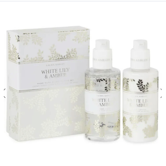 Laura Ashley White Lily & Amber Hand Wash & Lotion Christmas Gift Set ...