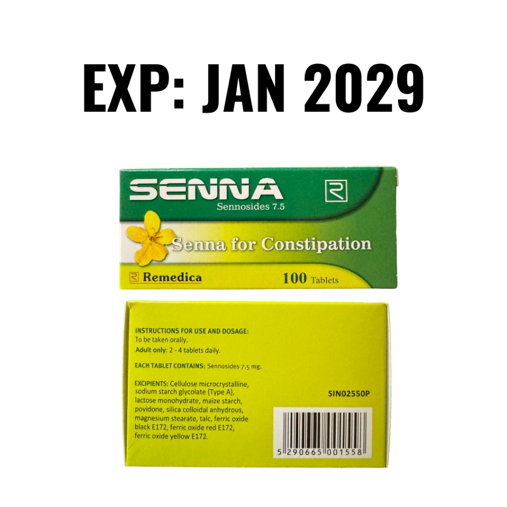 Senna Sennosides 7.5mg 100s Constipation Tablets Remedica Fybogel ...