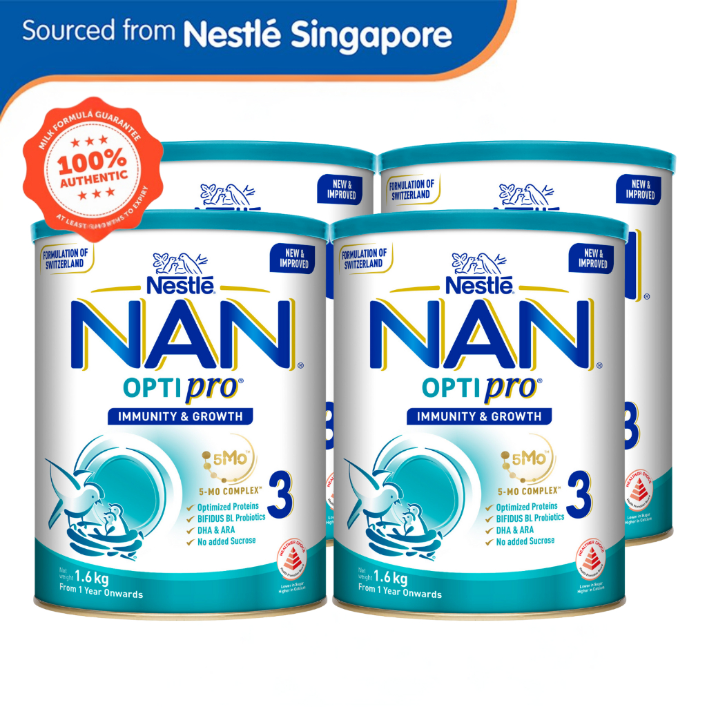 [Bundle of 4] Nestle NAN Optipro Stage 3 Growing Up Milk Formula 1.6kg - From 12 Months | Shopee ...