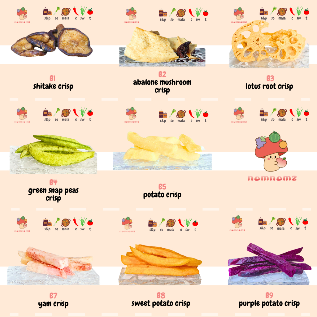 nomnomz 100g Dehydrated Vegetable (yam, pumpkin, potato, snap peas ...