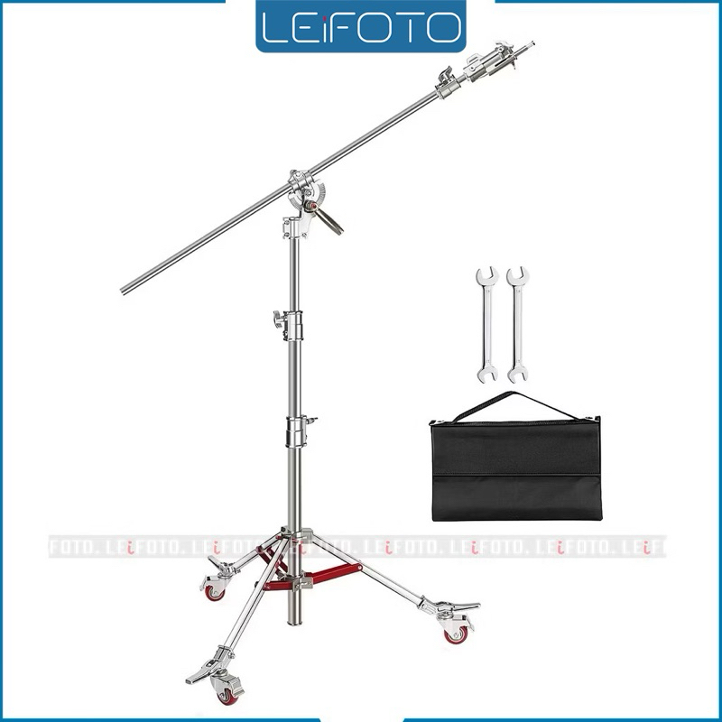 Stainless Steel C Stand Light Stand with Casters, Max.Cross-Bar and ...