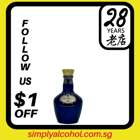 Royal Salute 21 Years Blended Scotch Whisky 5cl Miniature w/o Gift Box ...