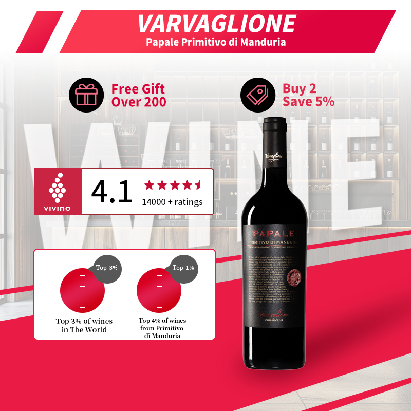Varvaglione Papale Primitivo di Manduria 2022 750ml 14% Southern Italy ...