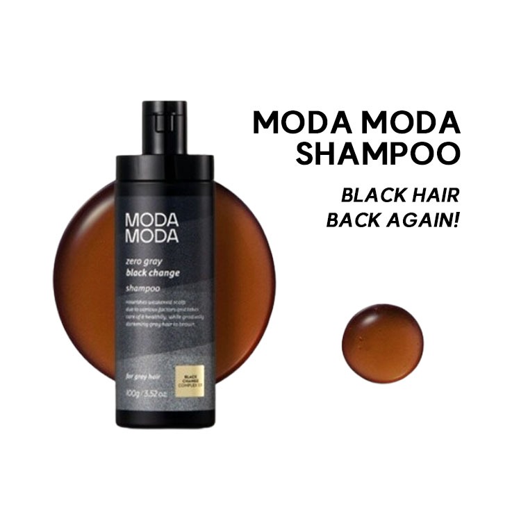 [MODA MODA] PRO-CHANGE BLACK SHAMPOO - NATURAL GRAY HAIR COVER, 100G ...