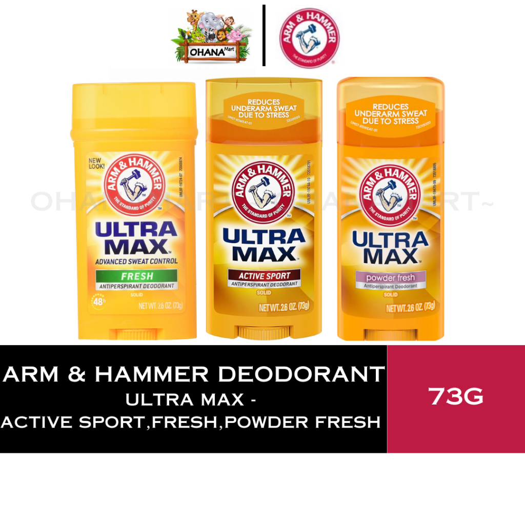 ARM & HAMMER ULTRAMAX Anti-Perspirant Deodorant 73g-Fresh, Active Sport ...