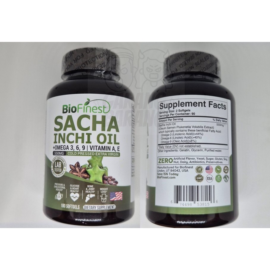 Sacha Inchi Oil 550mg Supplement - 180 Softgels [Authentic] | Shopee ...