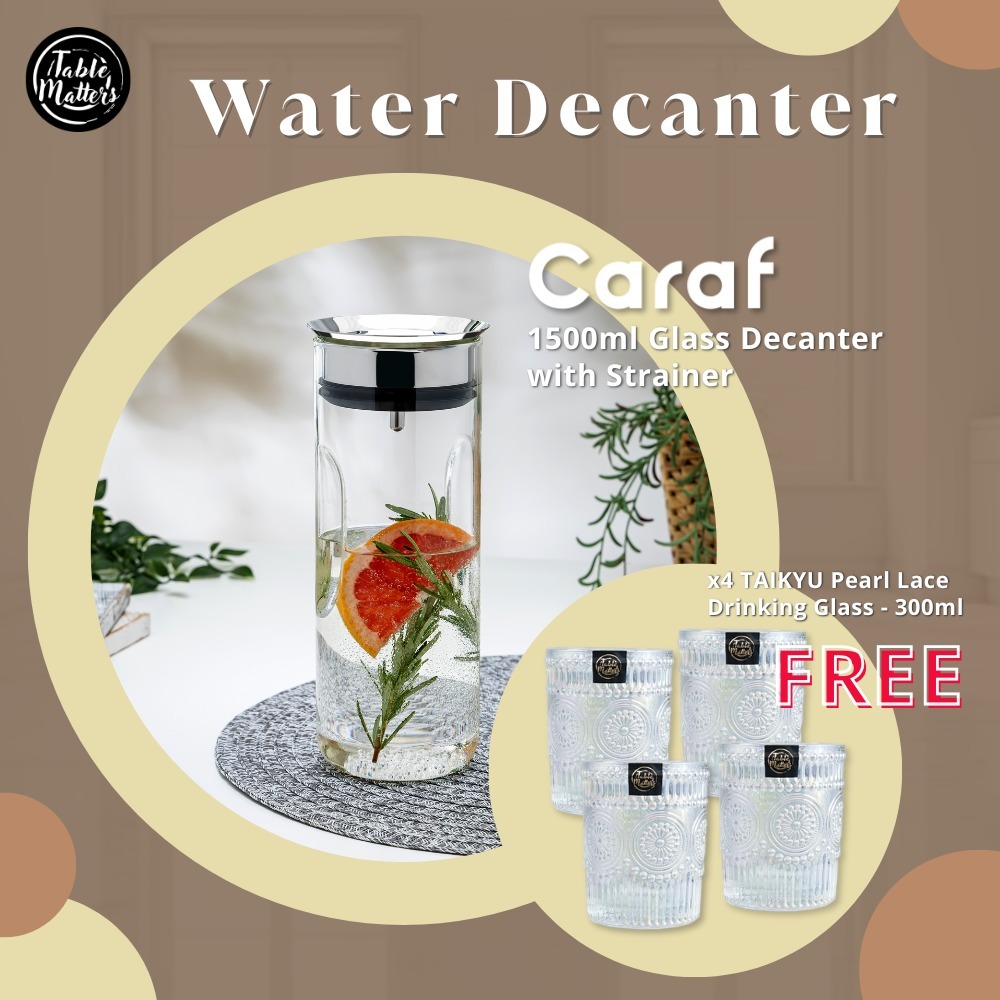 Table Matters - Caraf Glass Decanter with Strainer [Water Decanter ...