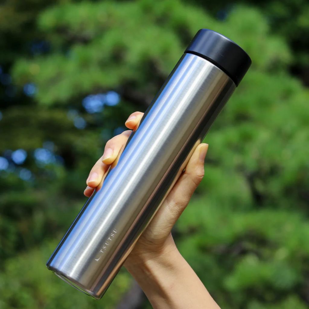 TSUTSU Stainless Steel Bottle 360ml – Triple-Wall Vacuum Insulation, Hairline Finish, Made in ...