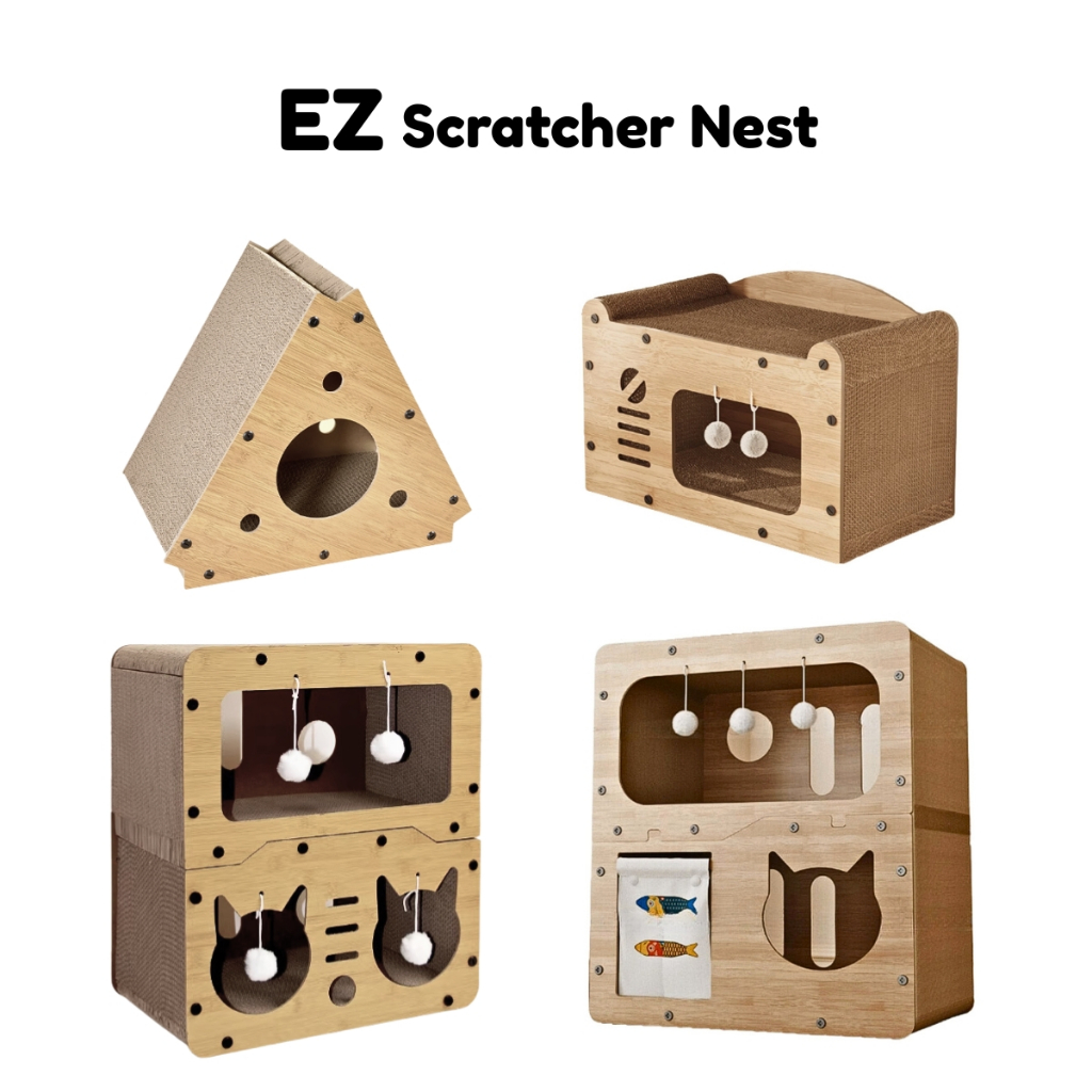 EZ Cat Scratcher Nest House | Shopee Singapore