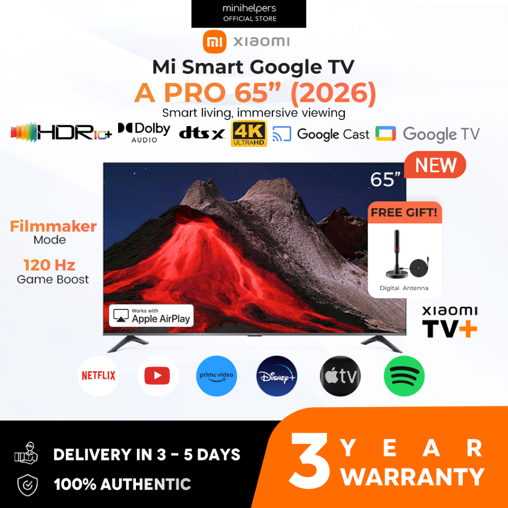 Xiaomi A Pro 65" 2026 Smart Google TV | Google Playstore Netflix ...