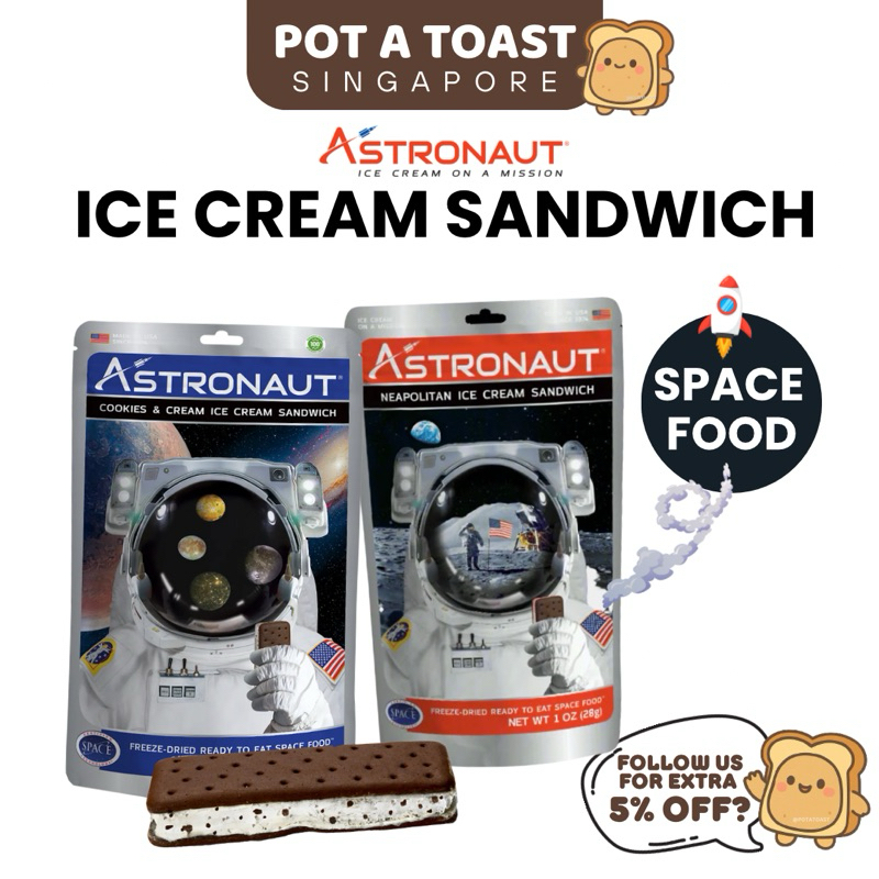 Astronaut Food Freeze Dried Ice Cream Sandwich 31g NASA | Shopee Singapore