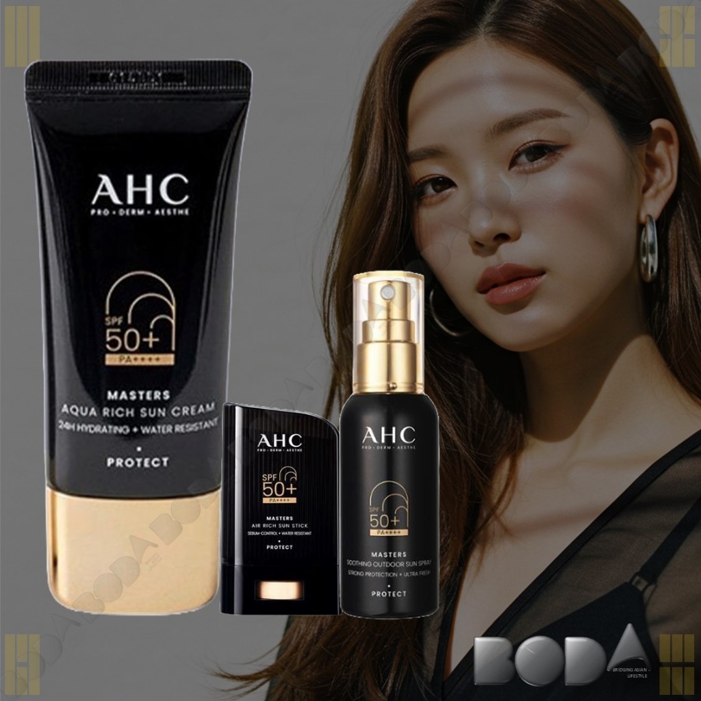 AHC Masters Sun Protection Collection Aqua Rich Sun Cream, Air Rich Sun ...