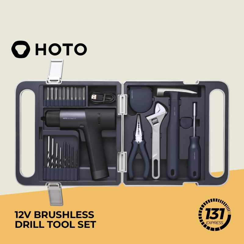 HOTO 12V Brushless Drill Tool Set – 30Nm Torque, LED Display, 2000mAh ...