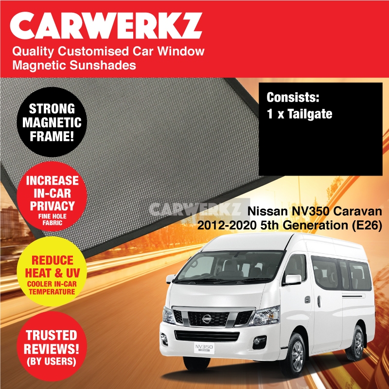 Customised Window Magnetic Sunshades for Nissan NV350 Caravan 2012-2020 ...