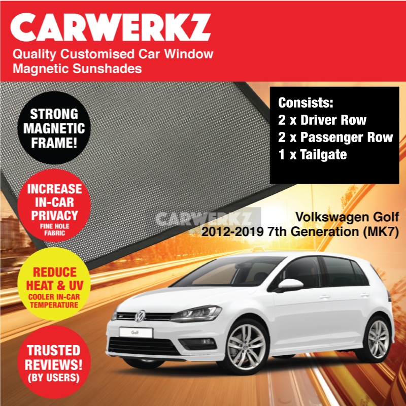 Volkswagen Golf 2012-2019 7th Generation (MK7) Magnetic Sunshades ...
