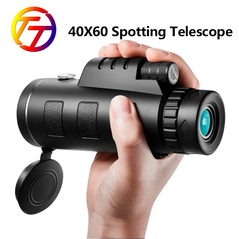 40X60 Telescope Portable HD Optical BAK4 Low Night Vision Monocular ...