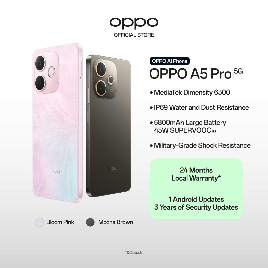 OPPO A5 Pro 5G 12(6+6GB) + 128GB / 2 Year Local Warranty / IP69 Water&Dust Resistance / 5800mAh ...